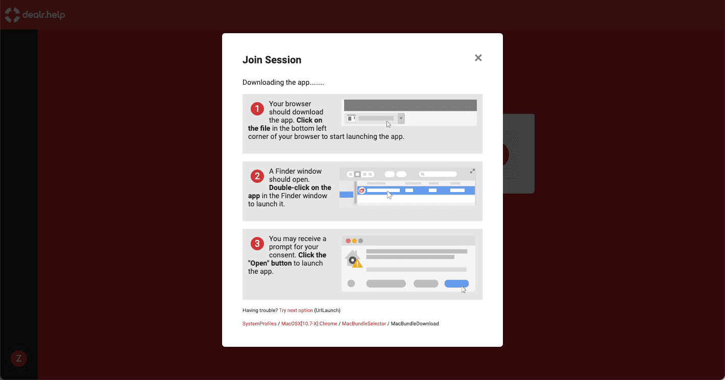 Working with Remote Support | Help Center | dealr.cloud